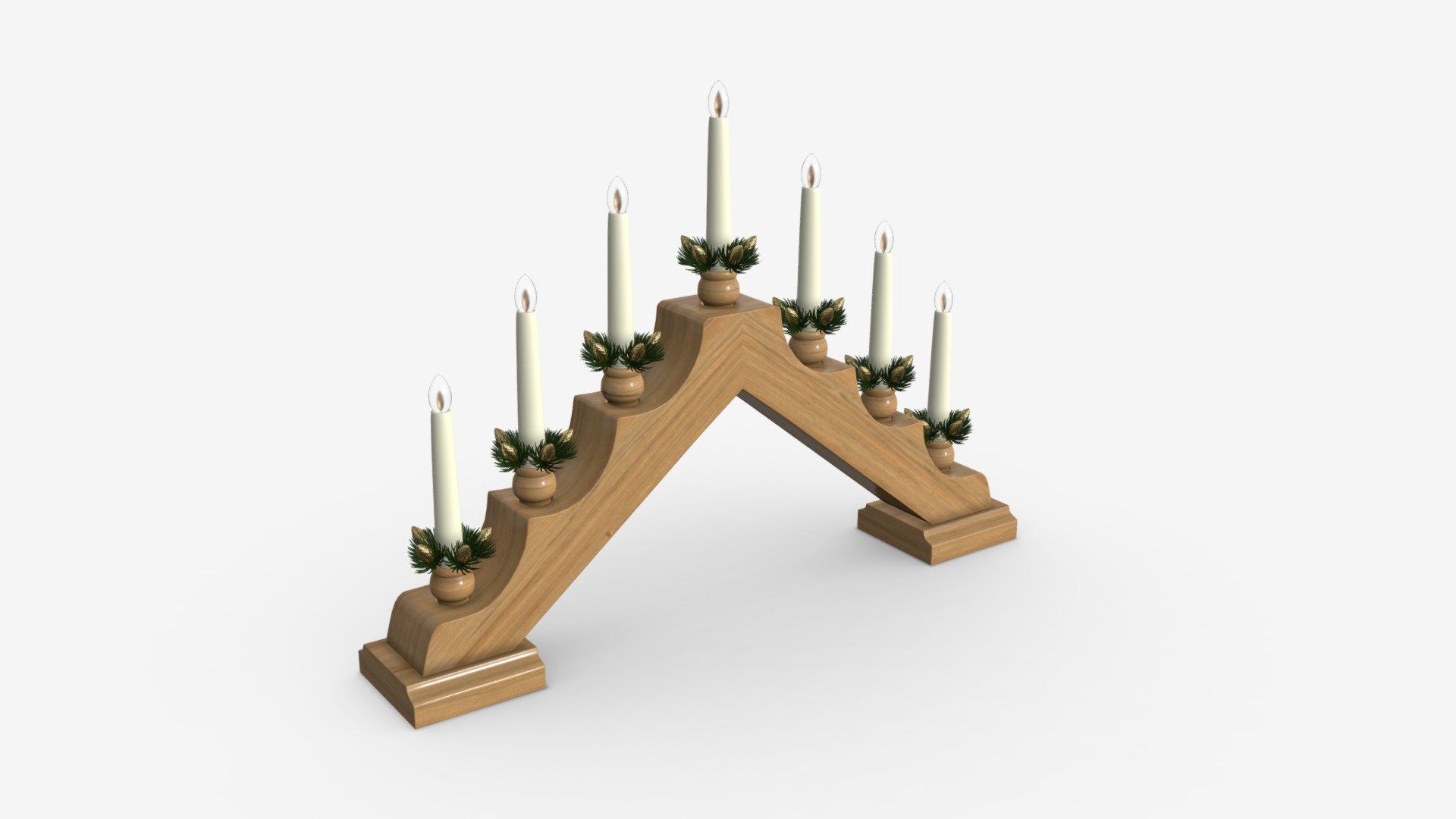 Advent 7-light Candlestick Arc 02 - Buy Royalty Free 3D model by HQ3DMOD (@AivisAstics) [8b55d79 ...
