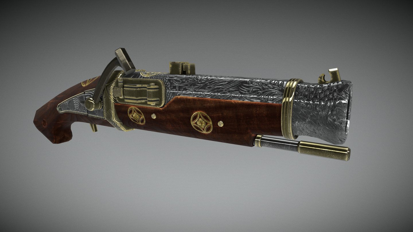 Weapon "Dragon's Wrage" Black Powder Pistol - 3D model by Elitetech ...