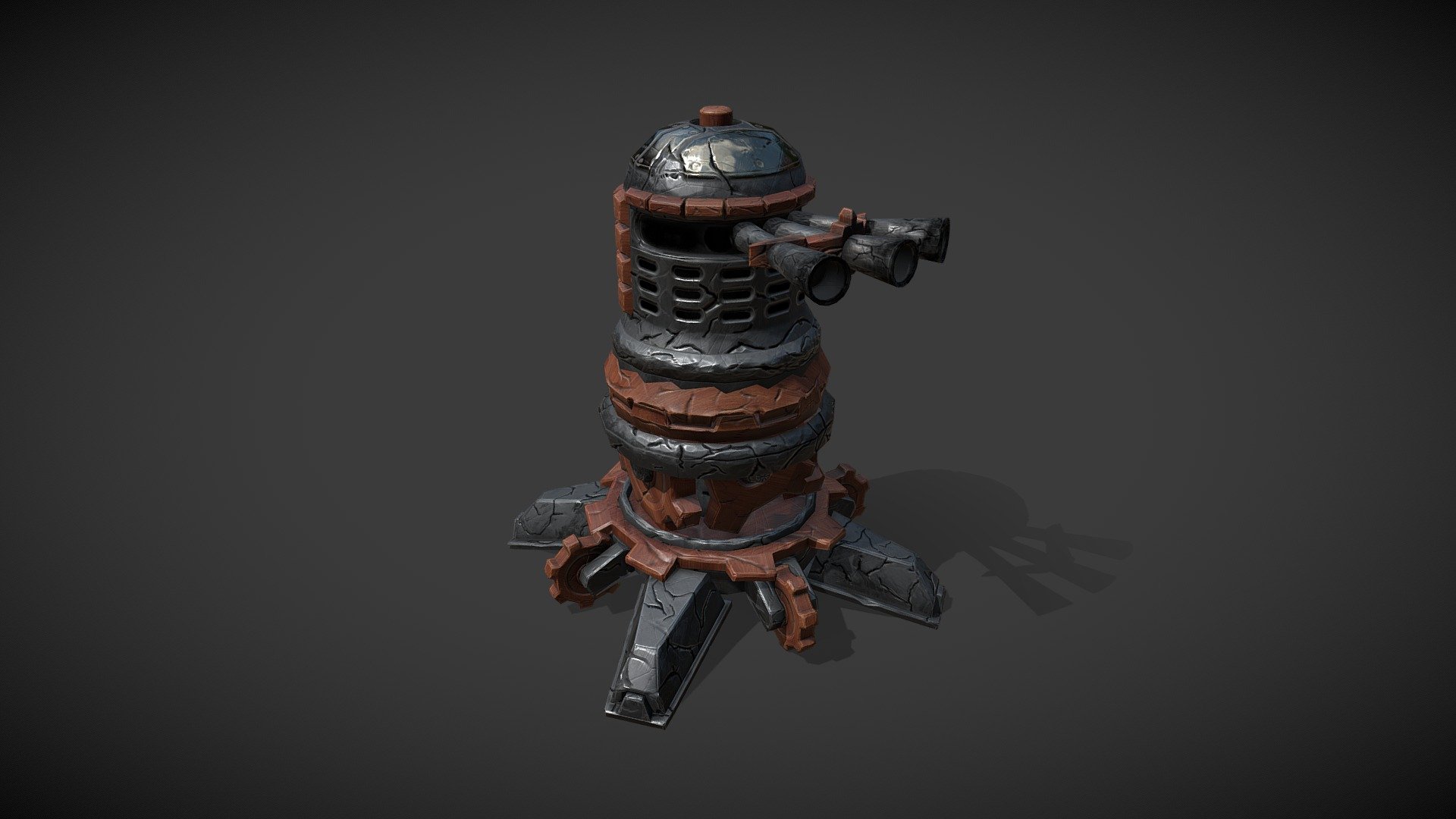 Stylized game asset "Turret" - Download Free 3D model by Daniel_Bakunin ...