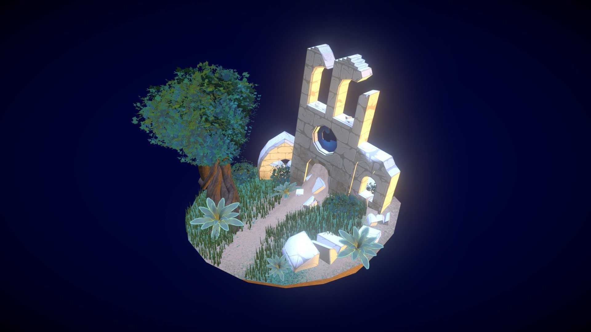 [Student Work] Moonlight Ruin - 3D model by jeremi.bouillis [8b6059b ...