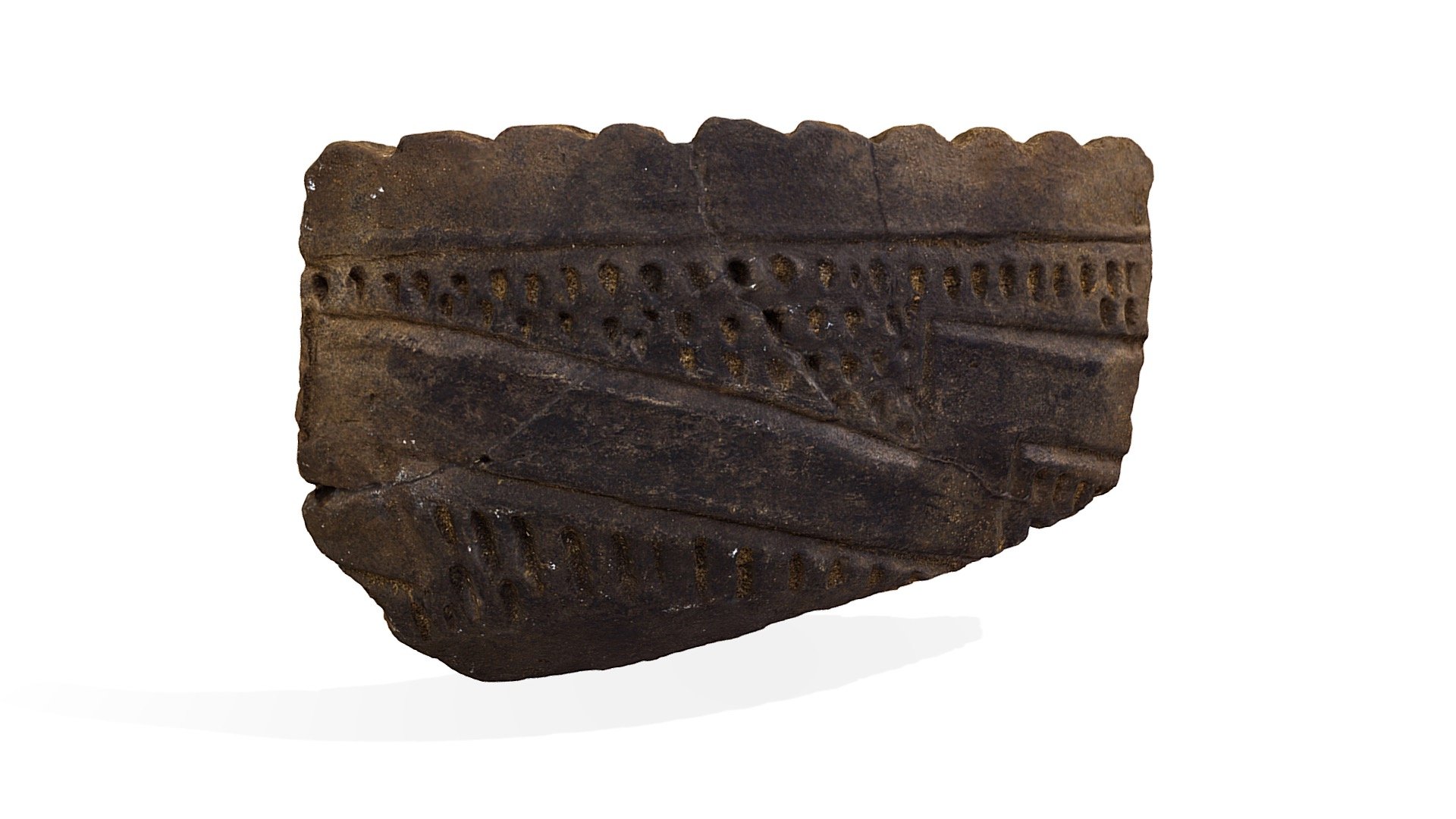 Englewood Incised Ceramic Rim Sherd - 3D model by University of South ...
