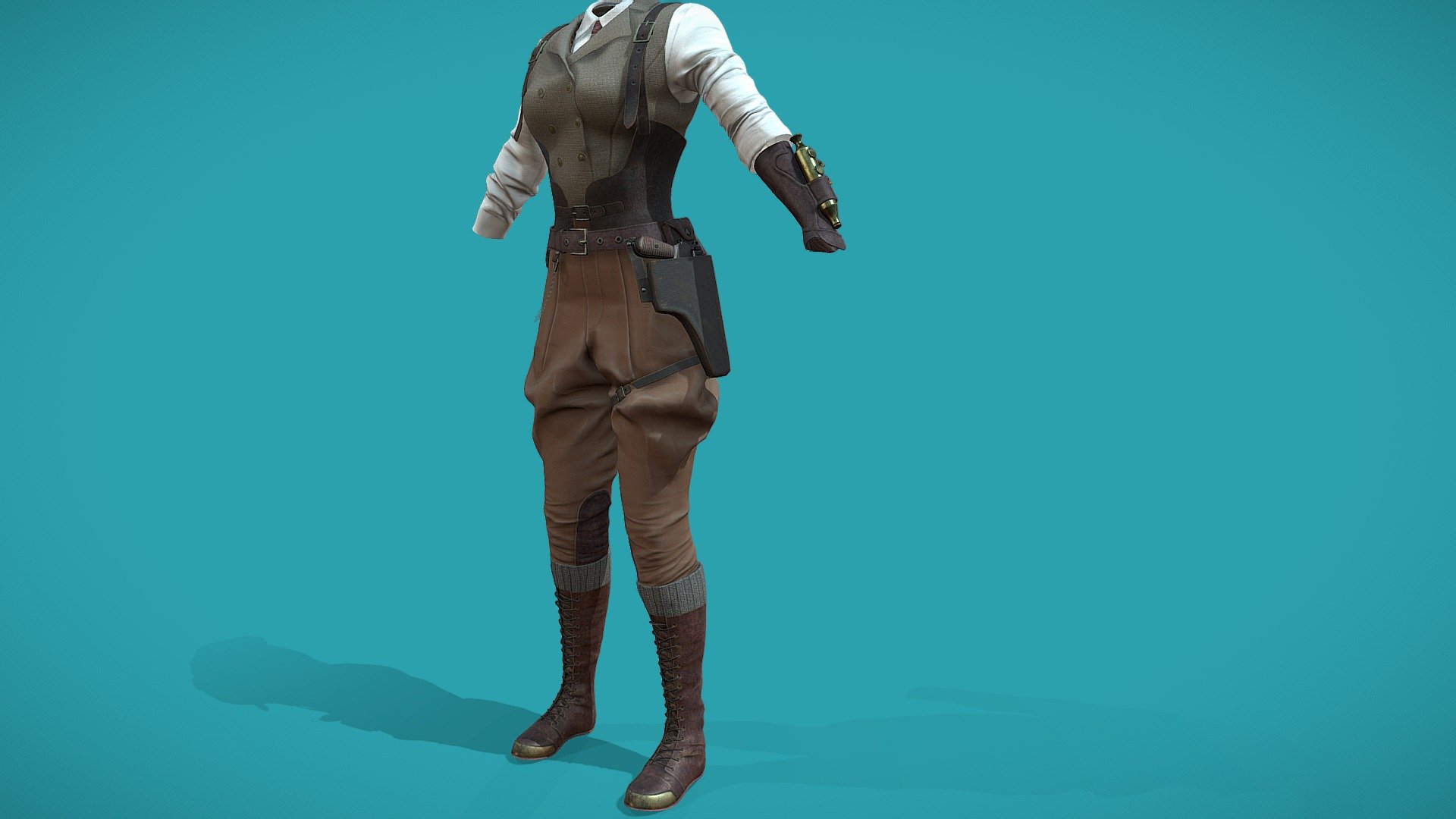 $AVE Steampunk Officer Combat Outfit - Buy Royalty Free 3D model by ...