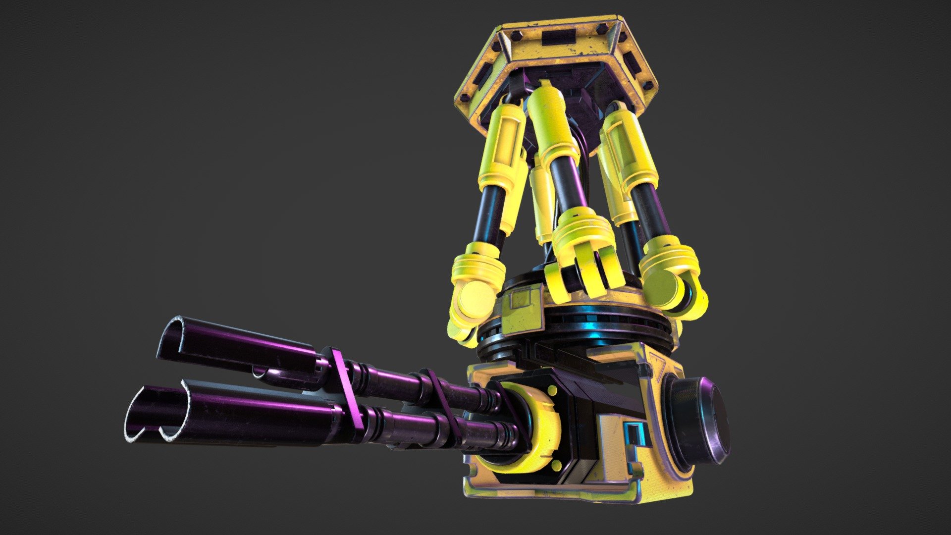 machine gun Turret - Download Free 3D model by cgmreza [8b7b8b8 ...
