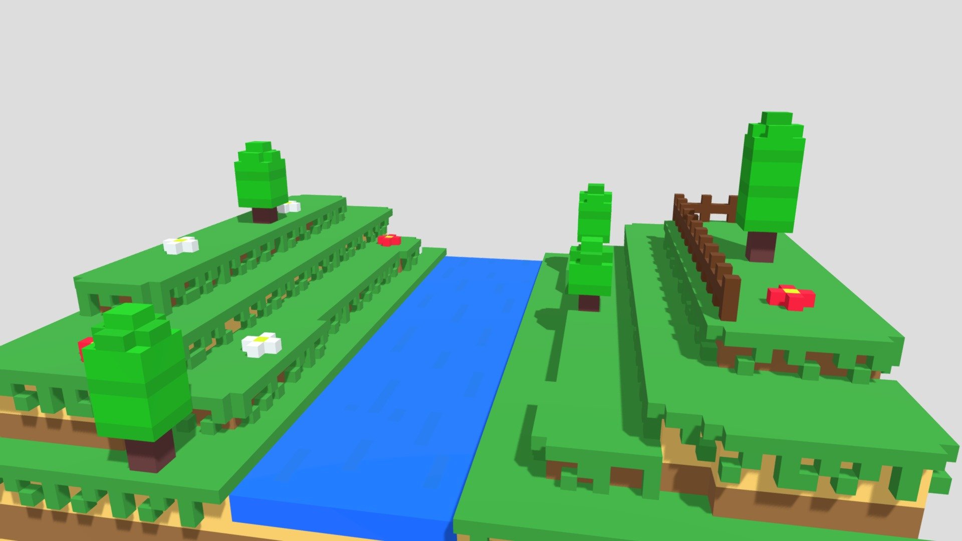 3D voxel landscape scene - 3D model by Hamza (@hamzabenmouni4) [8b7e25c ...