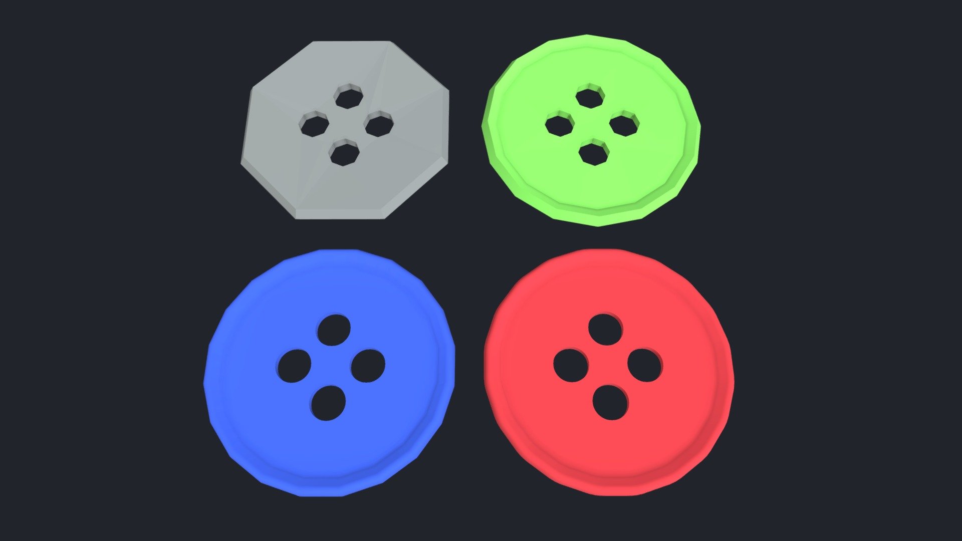 Clothes Buttons Pack - 4 Detail Levels - Download Free 3D model by ...