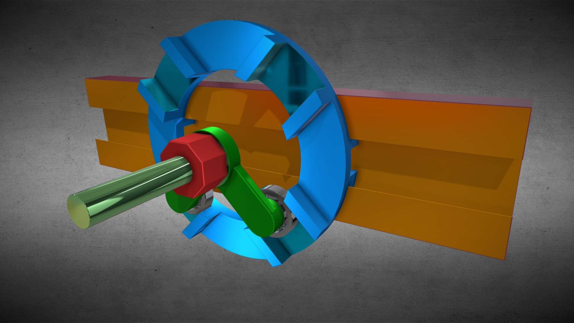 Reciprocating Inclined Slot Mechanism - Download Free 3D model by ...