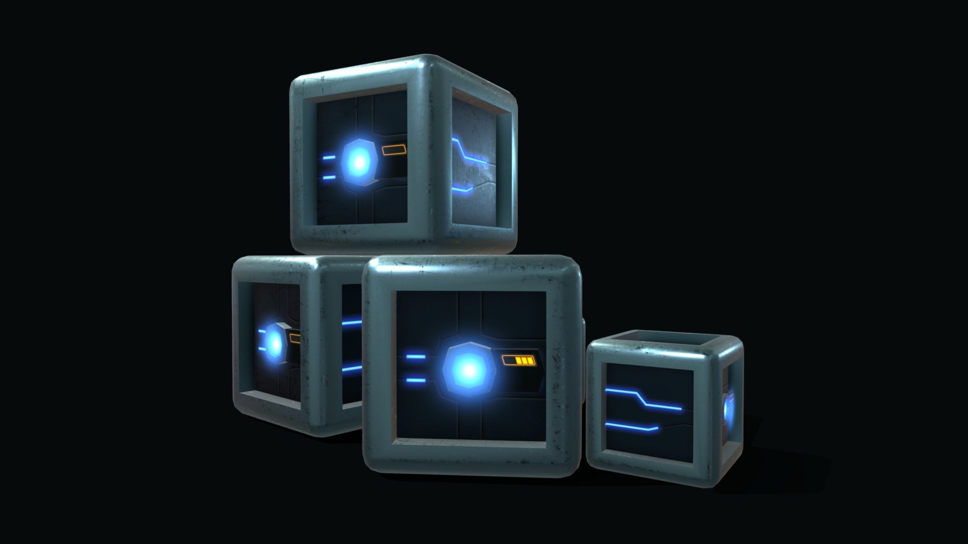 Item Box Sci-fi - Game asset - 3D model by Luiz.Bejas 2D/3D Game Artist ...