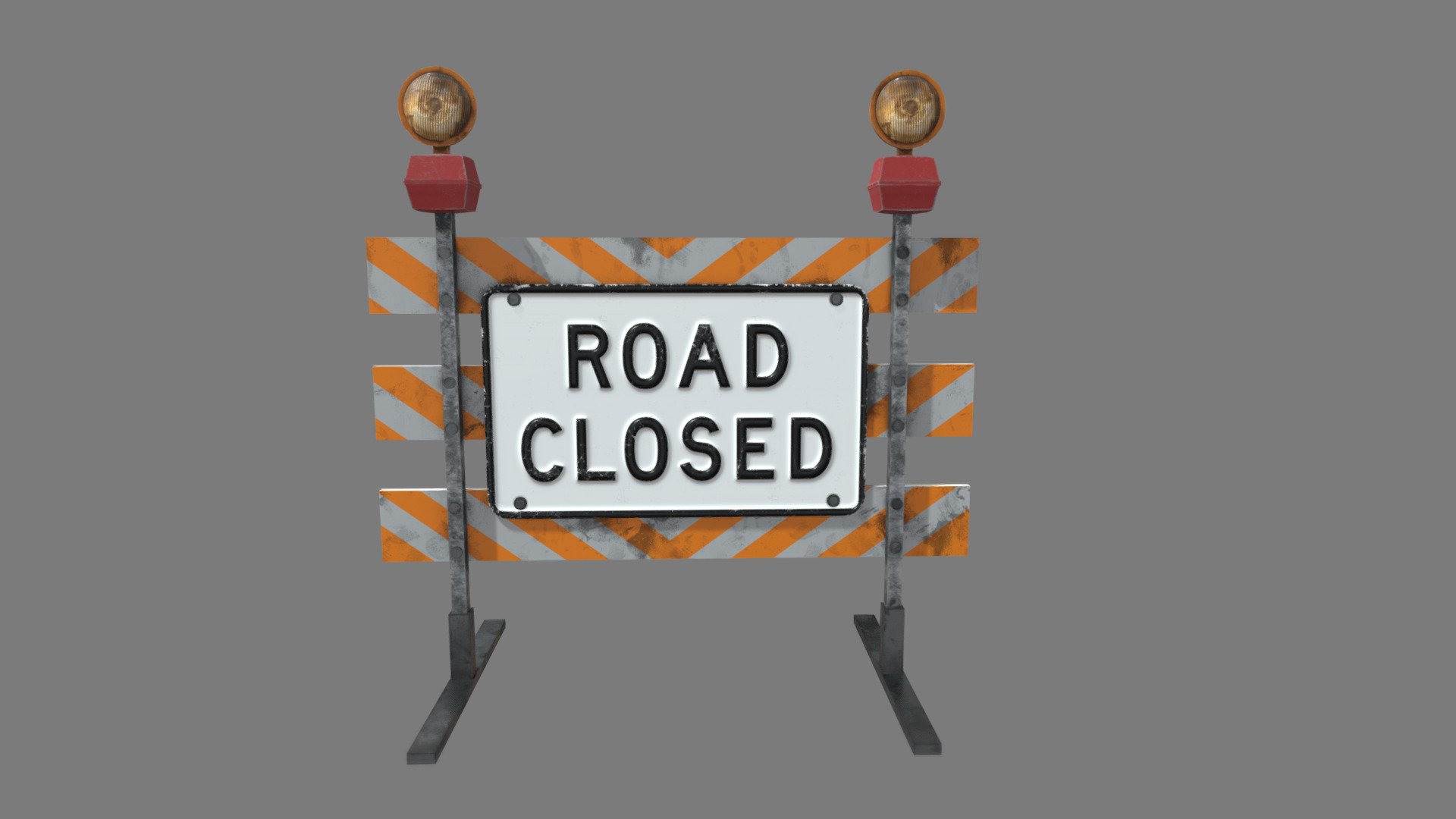 Road Closed Sign PBR - 3D model by gloomDelusion (@GlomDel) [8b870b6 ...