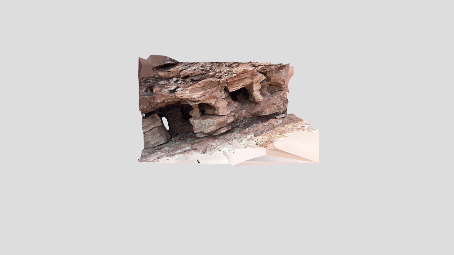 Red sandstone outcrop and cave (test) - Download Free 3D model by ...