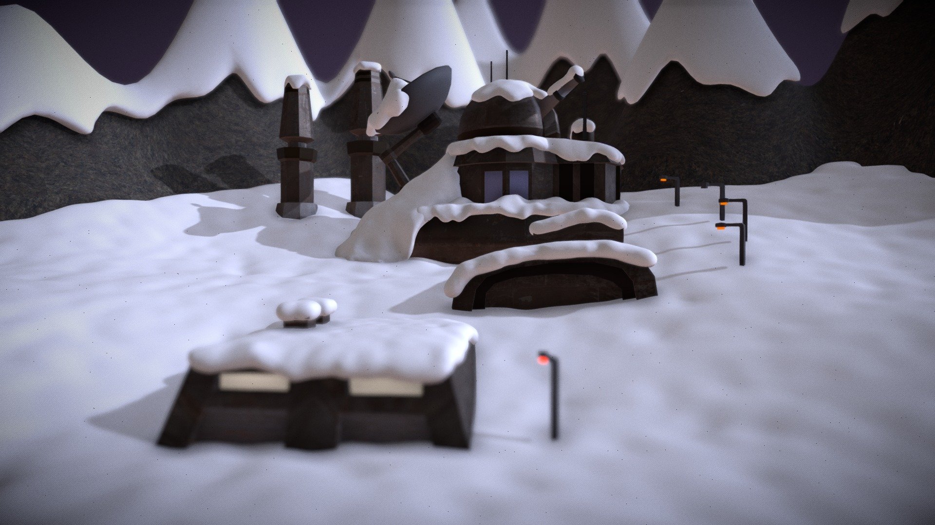 Facility in the snow - 3D model by kpblckaaa [8b8978f] - Sketchfab
