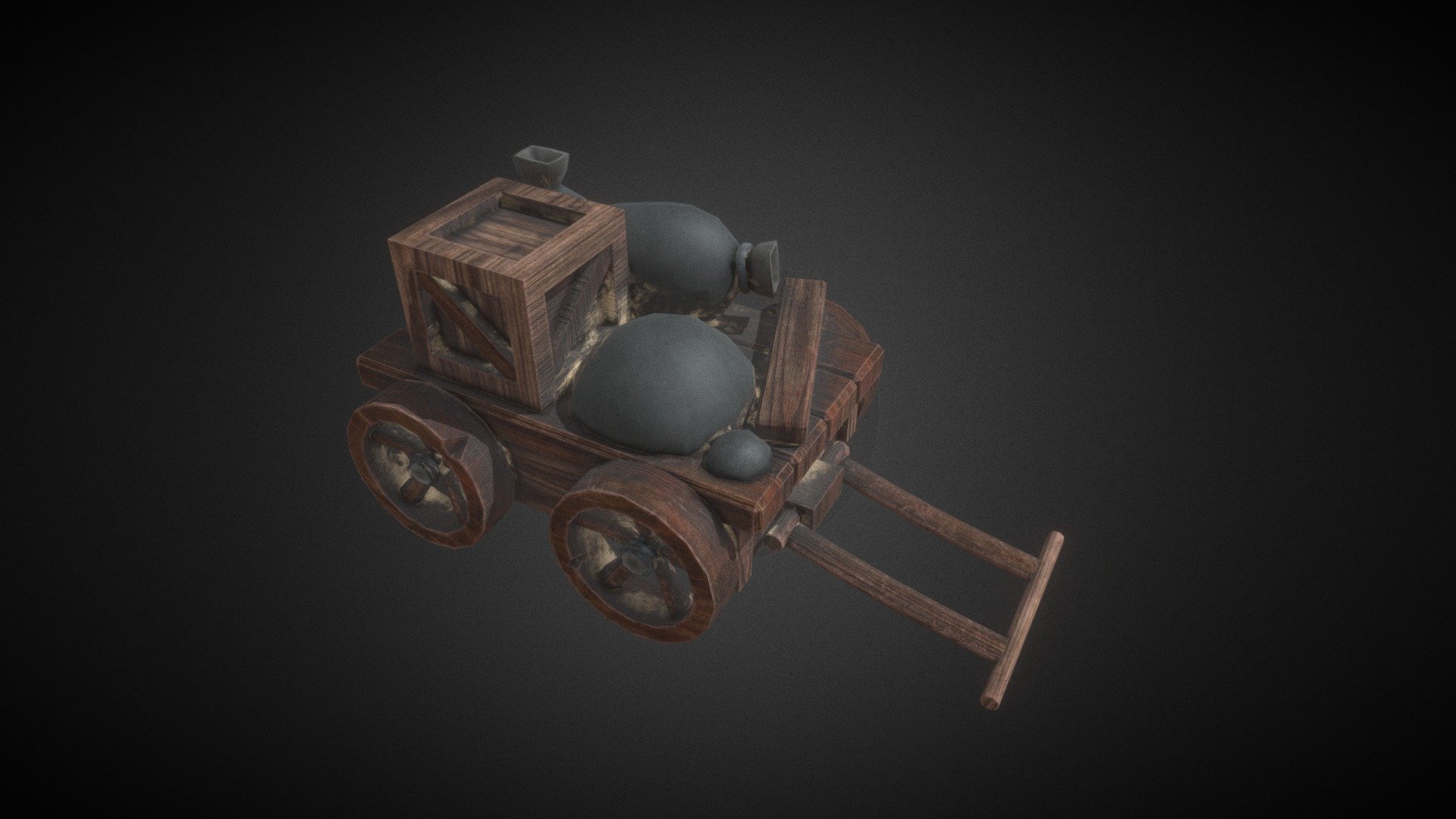 Medieval Props Cart heavy lowpoly - Download Free 3D model by ...