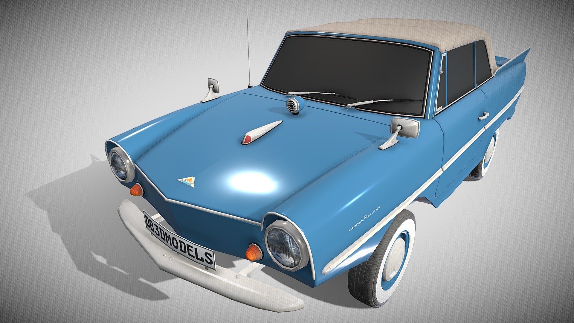 Amphicar 770 Blue Top Up - Buy Royalty Free 3D model by dragosburian ...