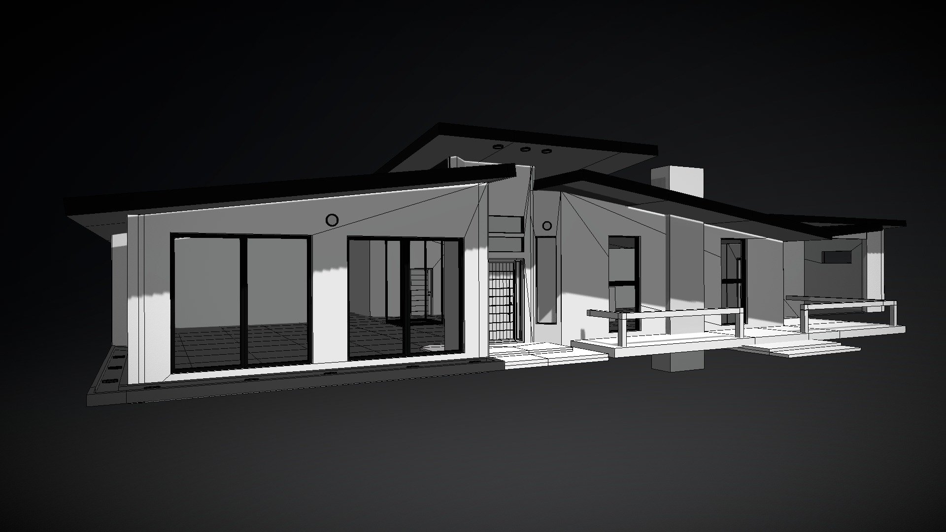 Modern One-Story Exterior - Download Free 3D model by Kenji.png ...