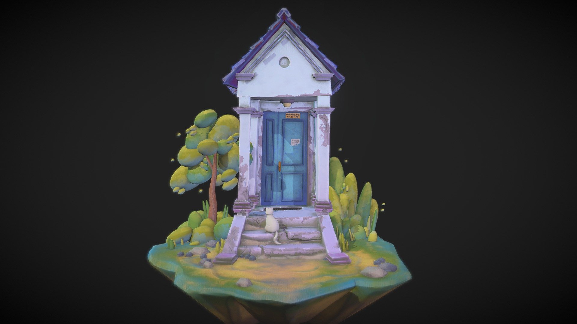 Blue front door diorama - Download Free 3D model by anastasiaremezova ...