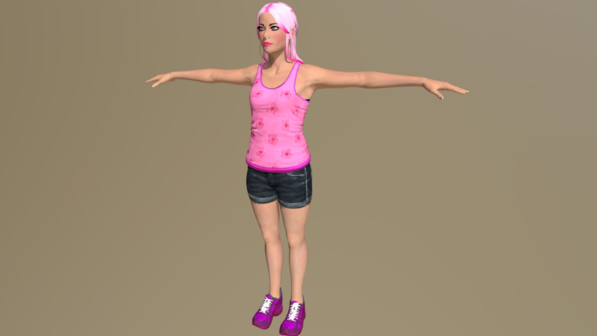 Girl Pink Sport - 3Dmodel (.OBJ) - Download Free 3D model by samsikua ...
