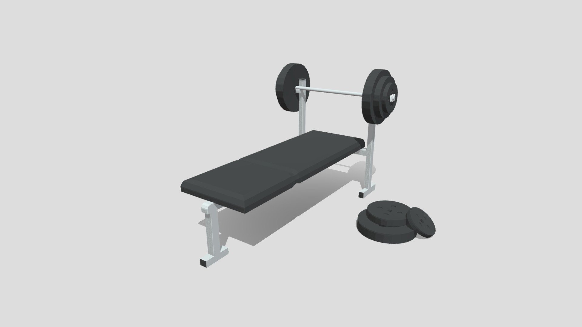 Low Poly Cartoon Weight Bench - Buy Royalty Free 3D model by chroma3d ...