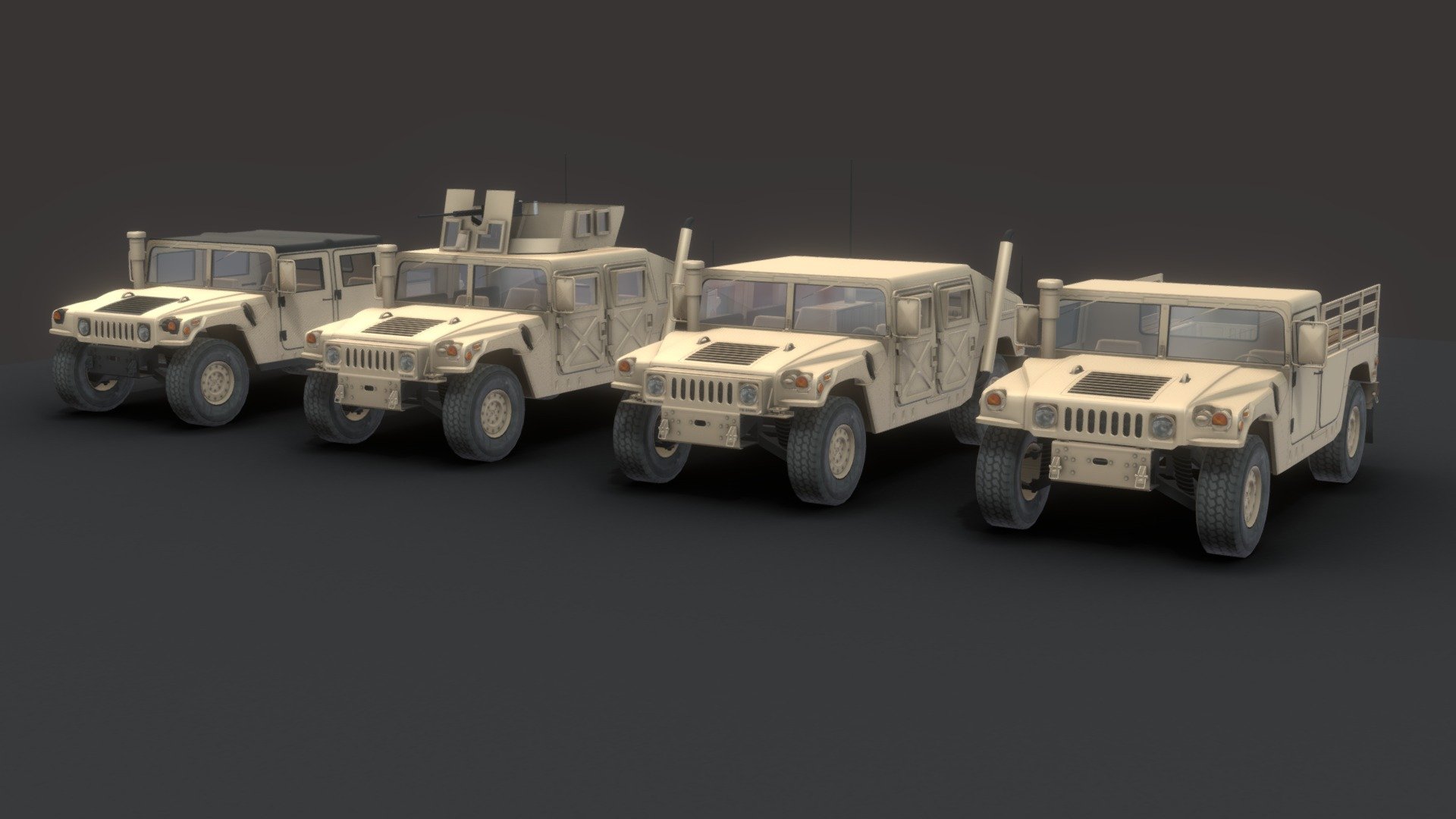 Humvee 4 Versions - 3D model by codexito [8bb629b] - Sketchfab