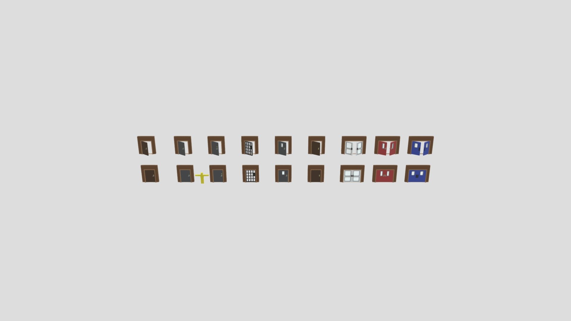 Unturned II Style Doors - 3D model by 55matt [8bb634f] - Sketchfab