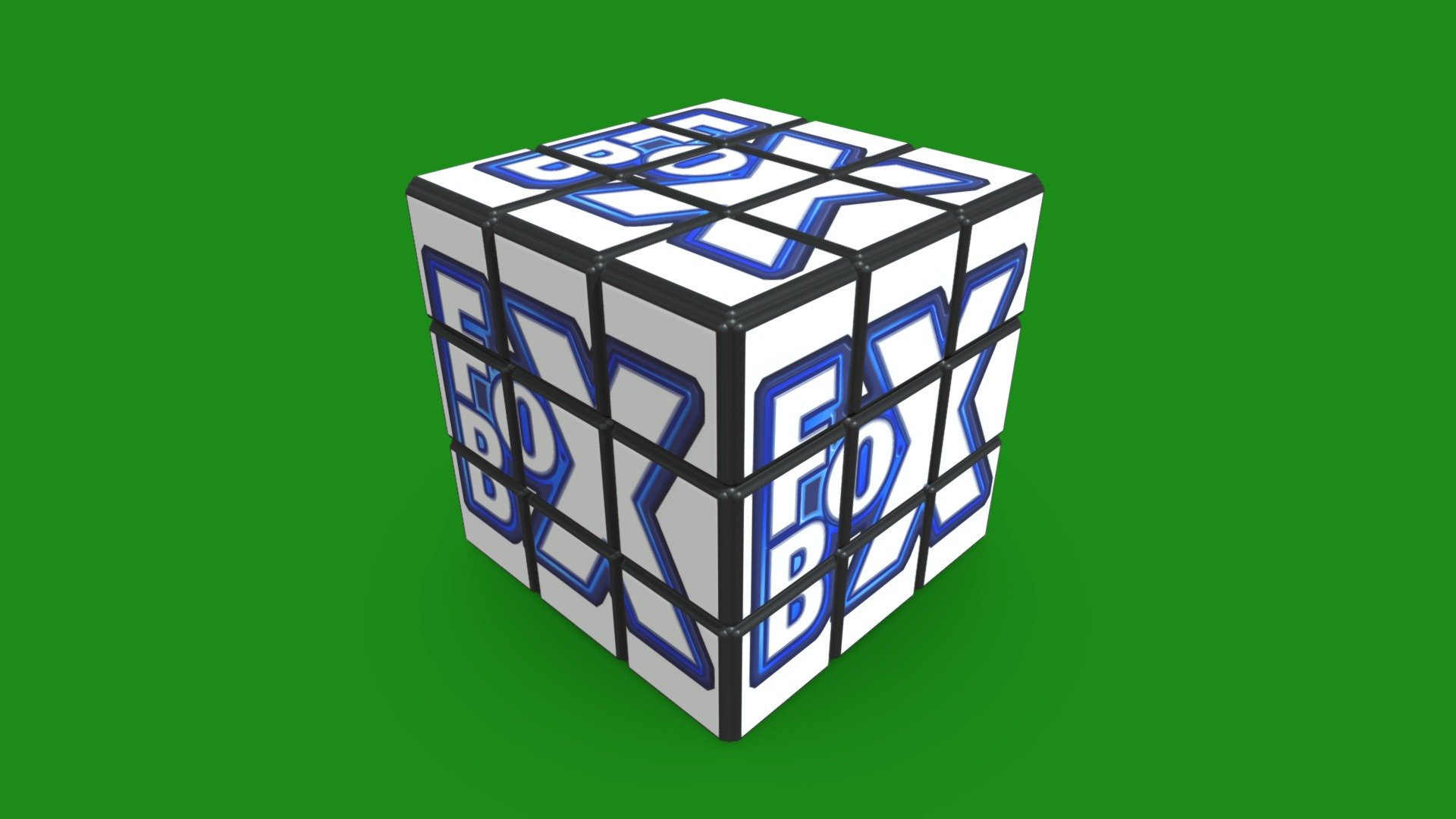 FoxBox Logo (Rubik's cube) (white) - Download Free 3D model by ...