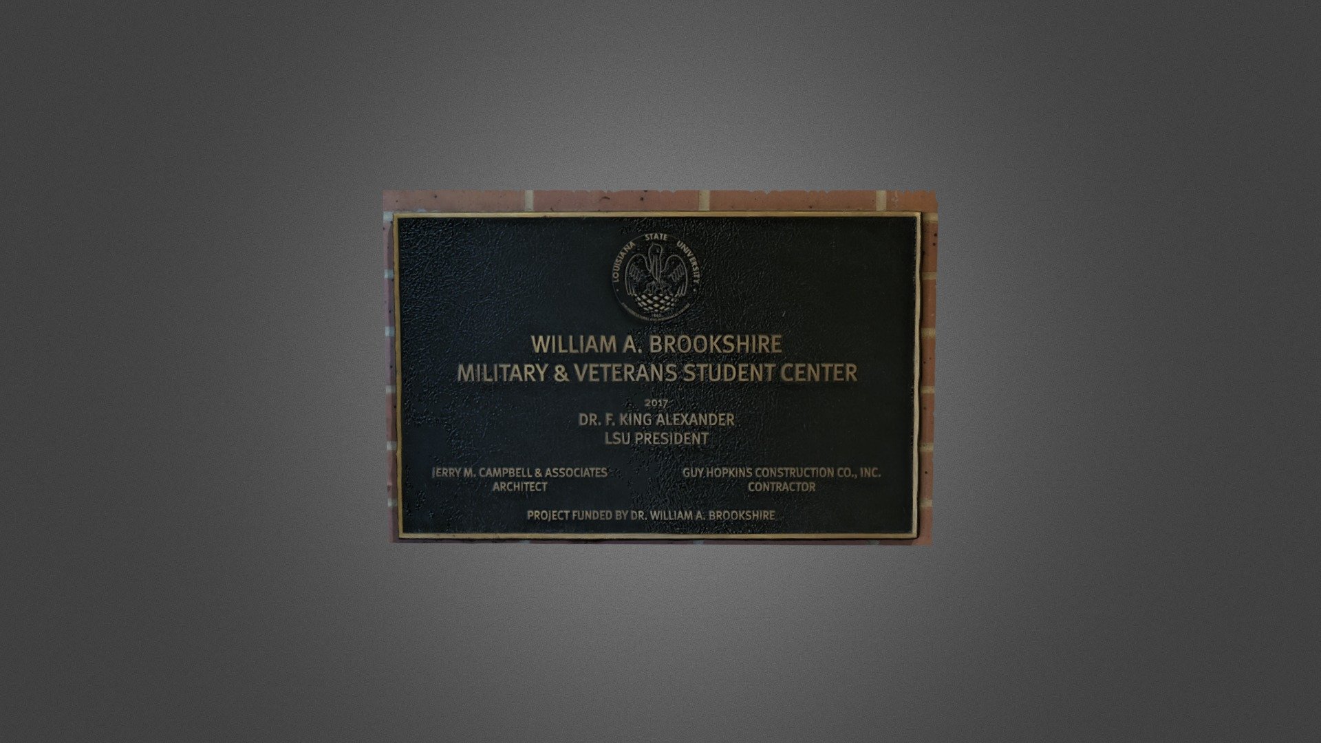 LSU Veteran Center Plaque - 3D model by Conan Mills (@orkboy59 ...
