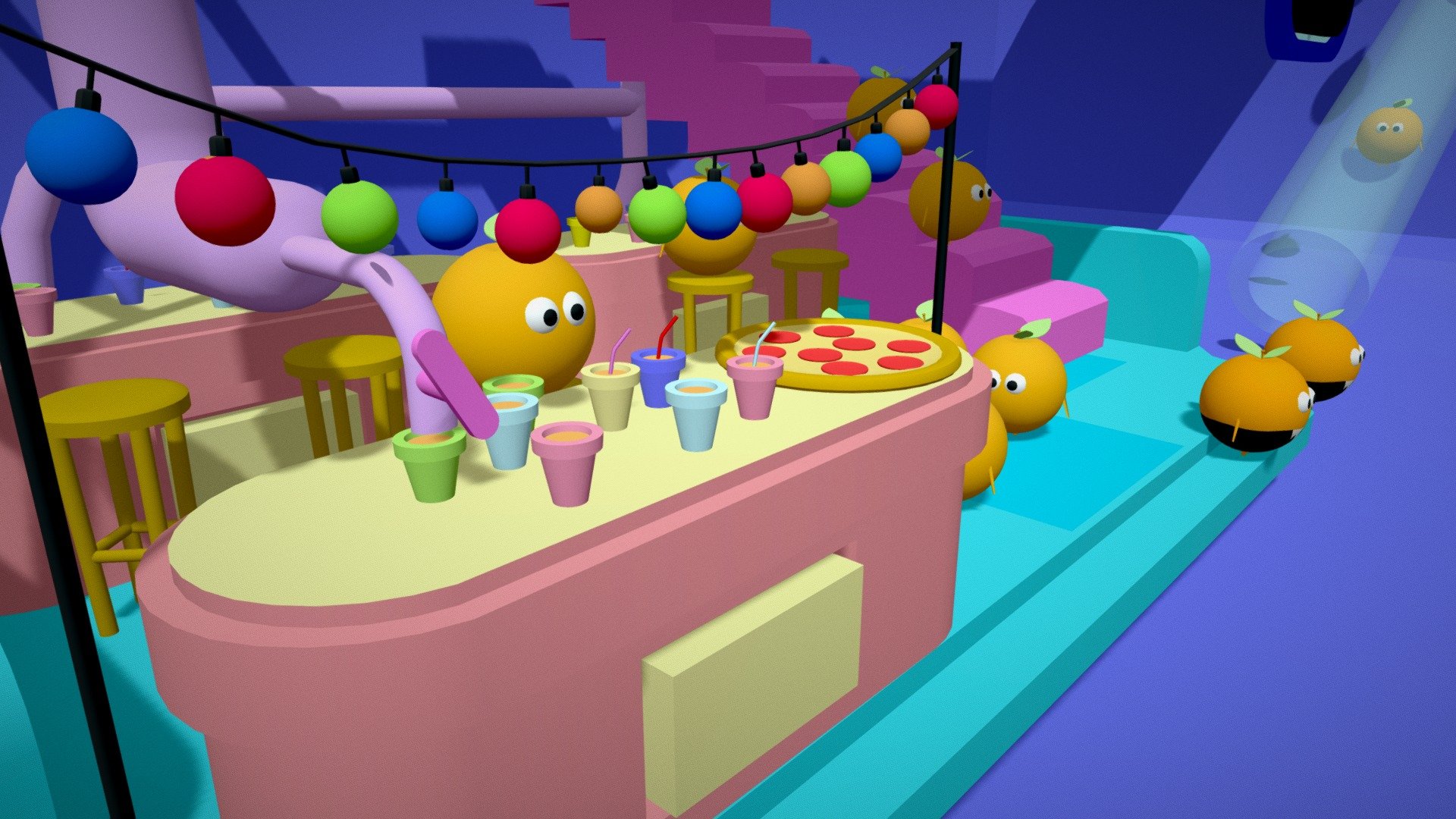 Orange party - Download Free 3D model by Hope (@hillnadya) [8bc2a2c ...