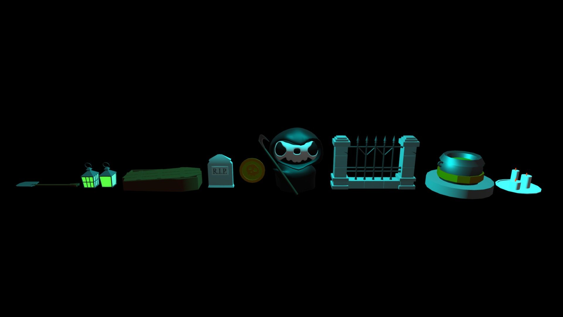 low poly Halloween asset pack - Download Free 3D model by KAI ...