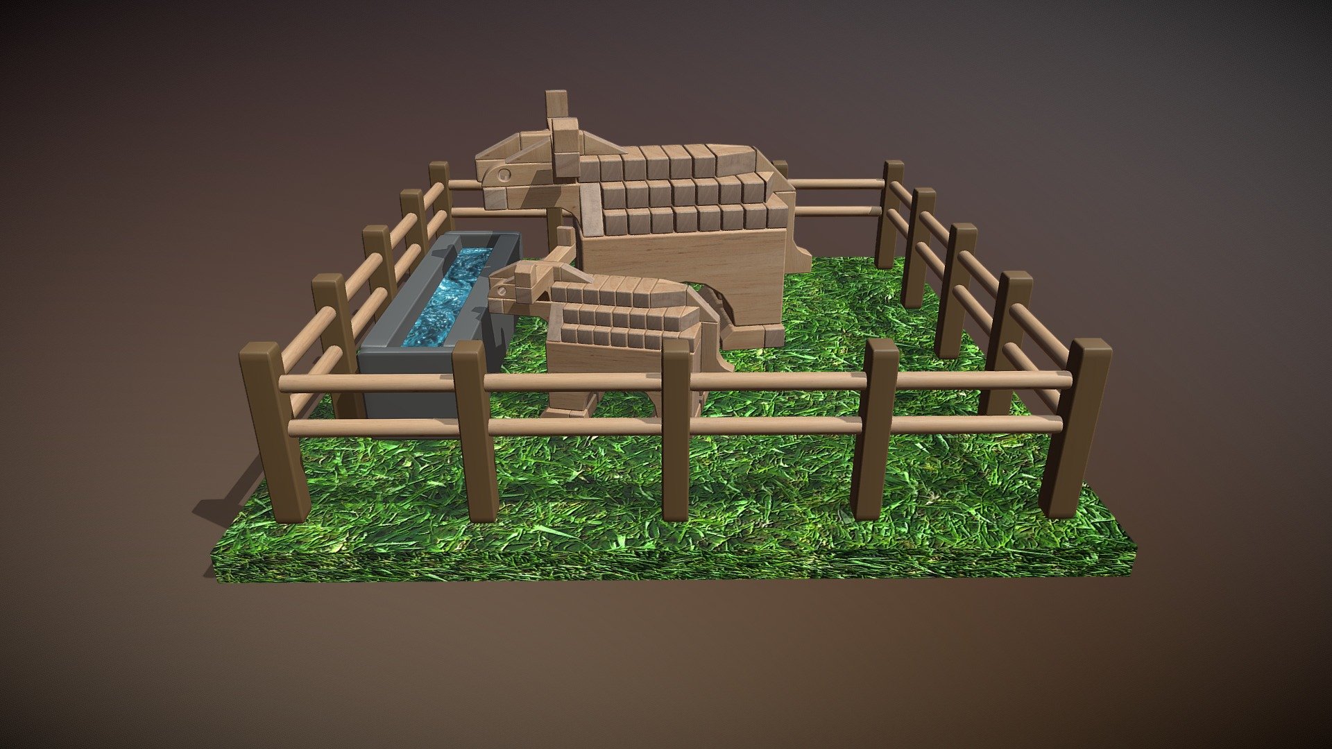 Wood Block Oxen - 3D model by jakebarrett [8bc9cc3] - Sketchfab