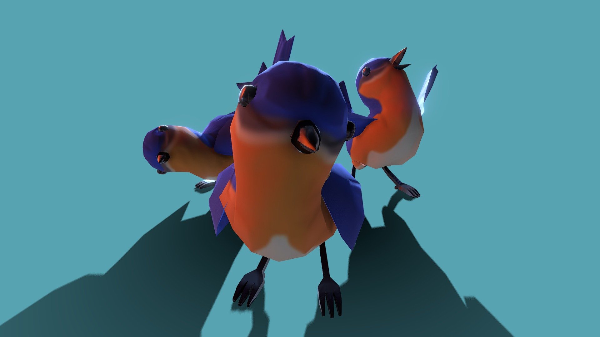 Toon-styled Gang of Bluebirds - 3D model by OfficialBytes [8bce6e9 ...