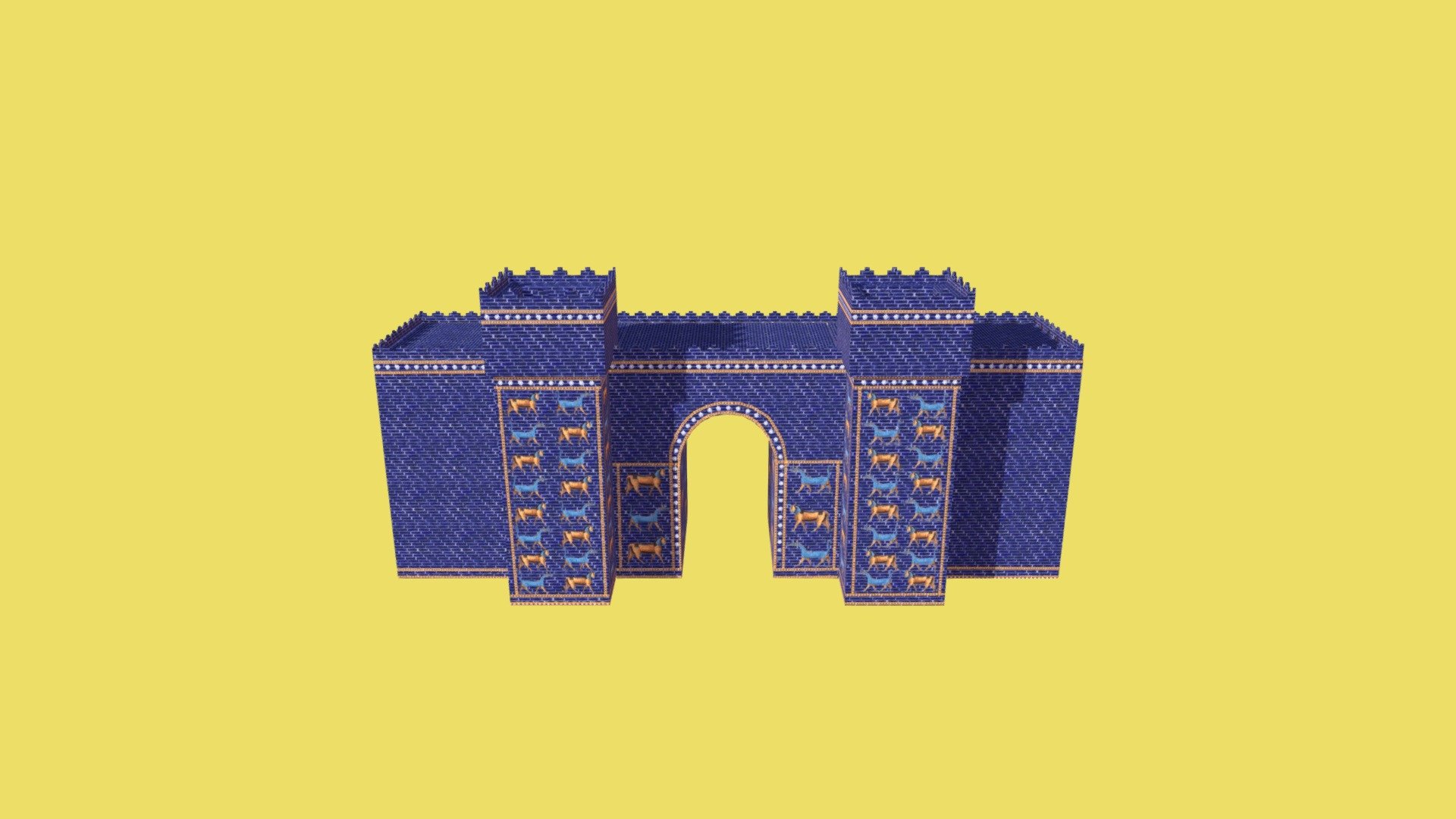 ishtar_gate_babylon - 3D model by mariapalmieri97 [8bdc4da] - Sketchfab