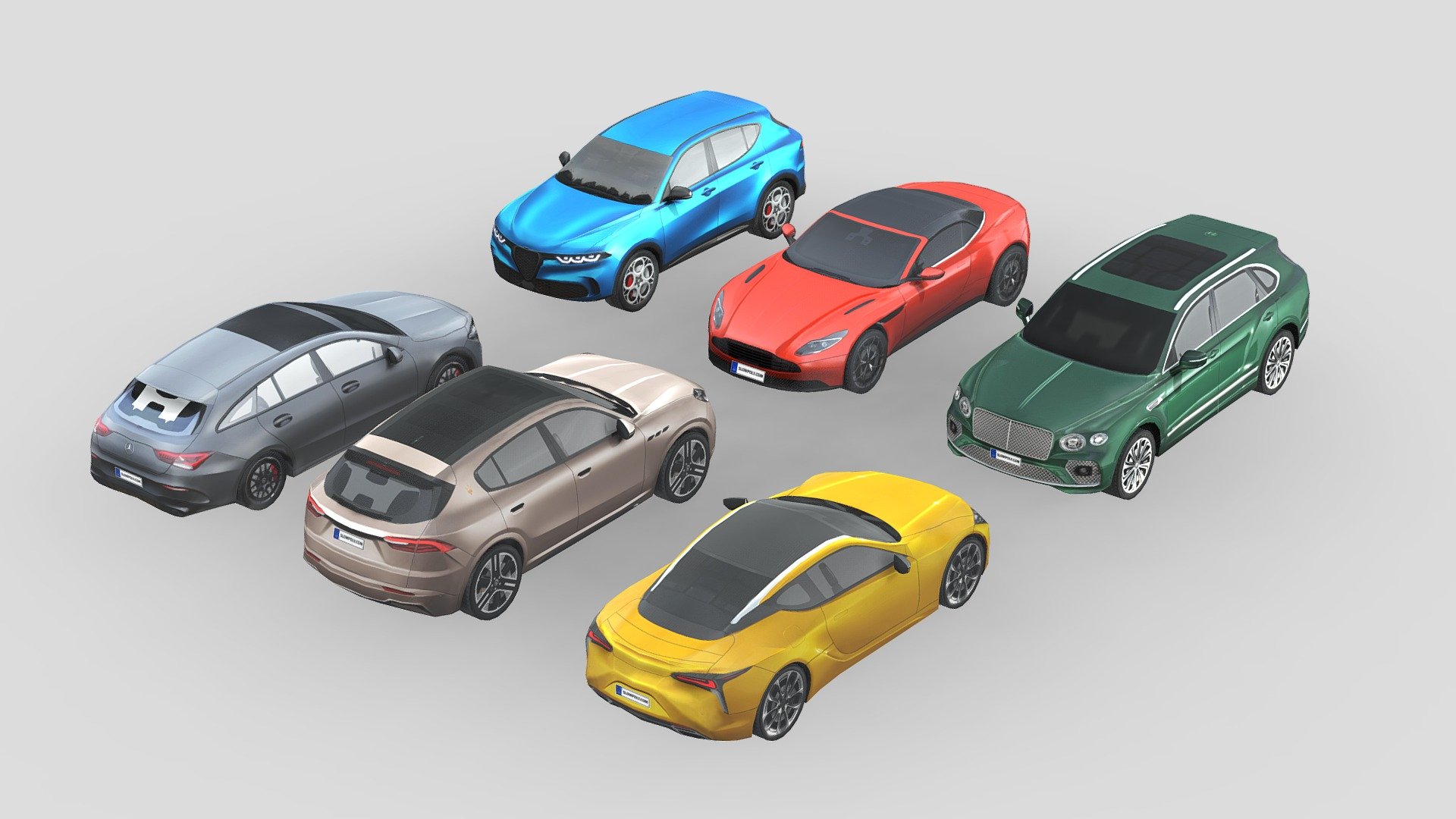 Low-Poly Car Pack 005 - Luxury Lineup - Buy Royalty Free 3D model by ...