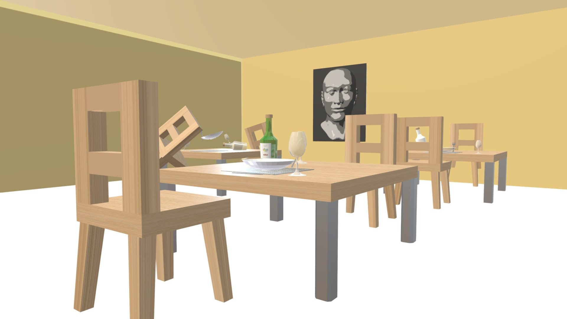 low poly scene restaurant - Download Free 3D model by Aryan Dhume ...