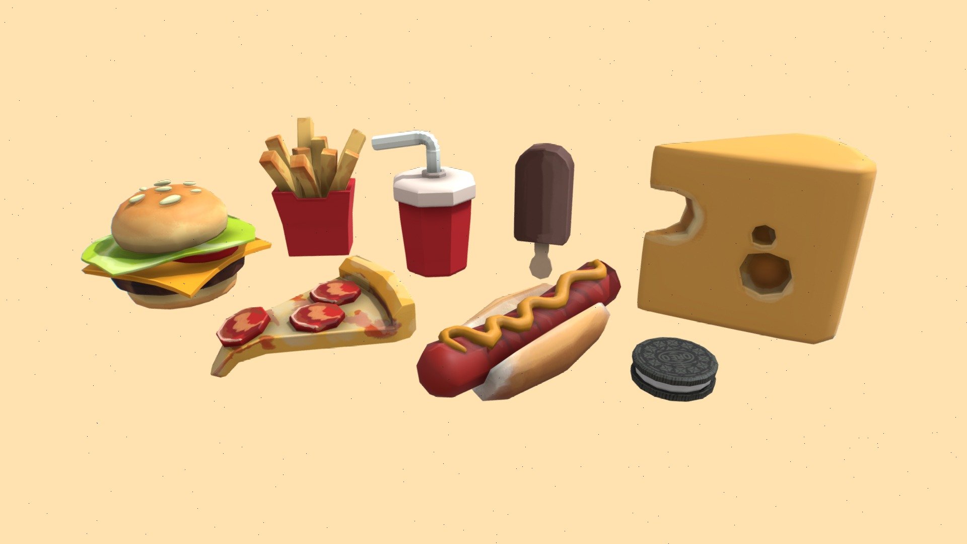 Junk Food - Buy Royalty Free 3D model by Sare (@sare3d) [8bf947e ...