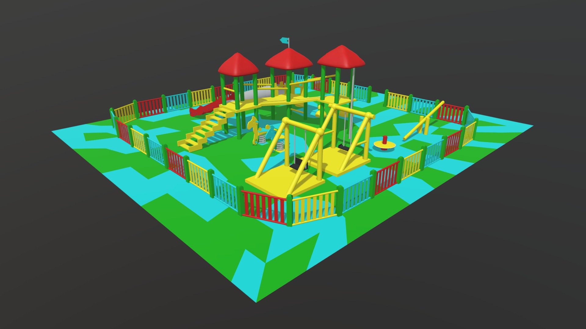 Low Poly Playground 01 - Buy Royalty Free 3D model by ViperJr3D [8bfce23] - Sketchfab Store