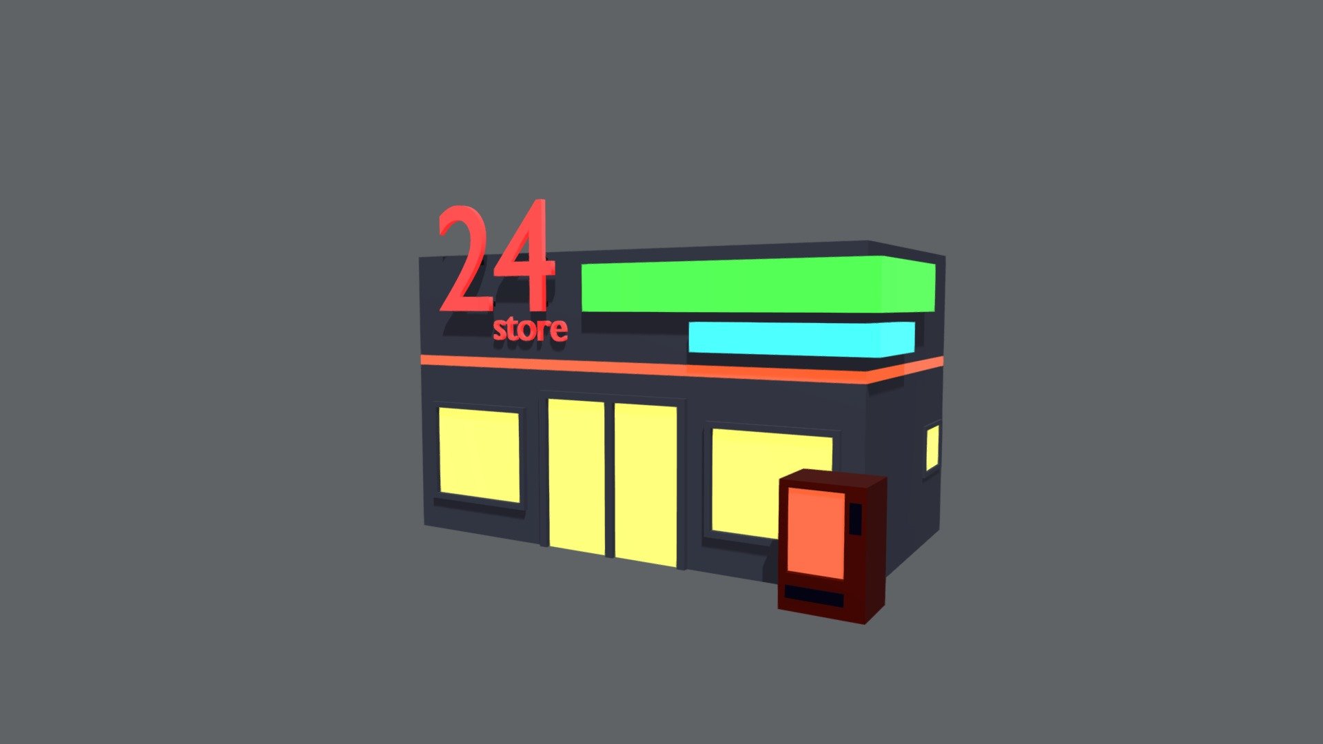 Simple convenience store - 3D model by nannaphatji [8c0571f] - Sketchfab
