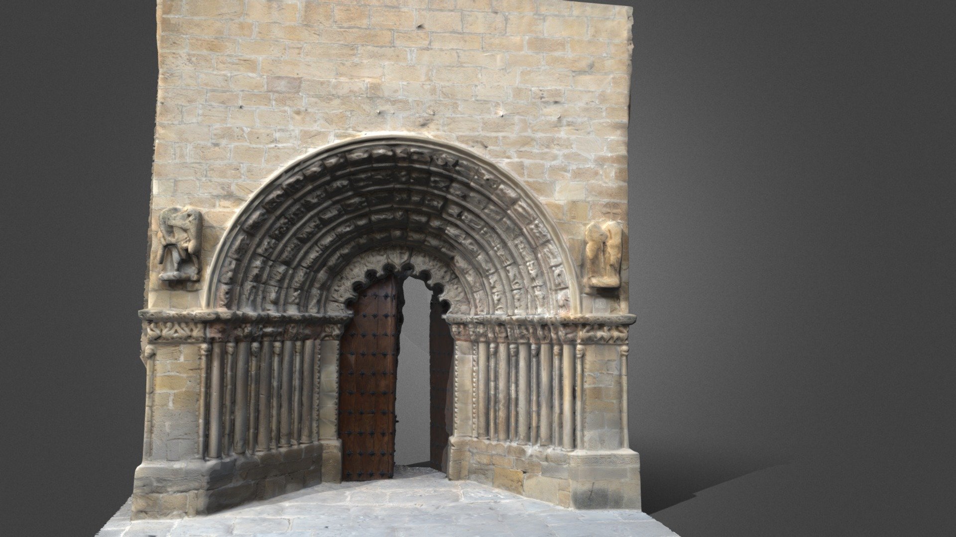 Romanic Entryway to Church of Santiago, Navarra - 3D model by ...