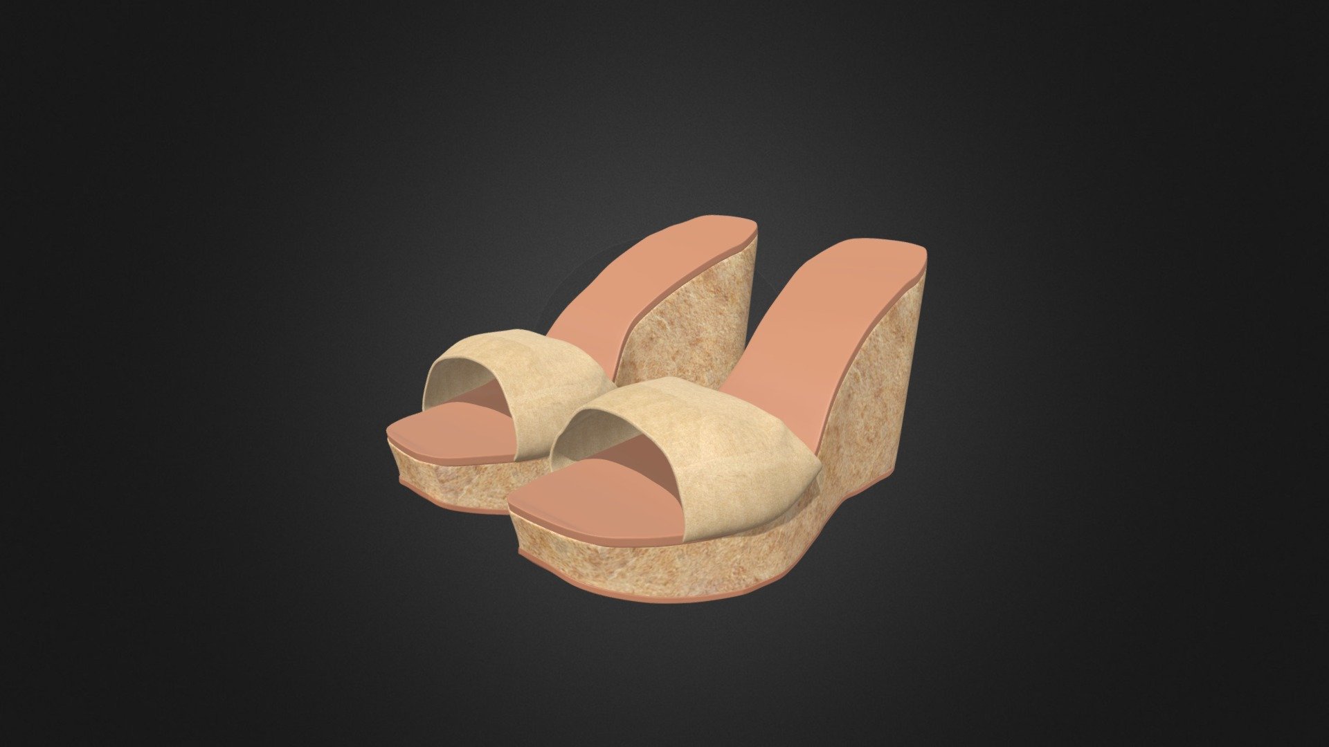 Wood wedge shoes ( wedge slipper ) - 3D model by ChristinaJane [8c0ba8e ...