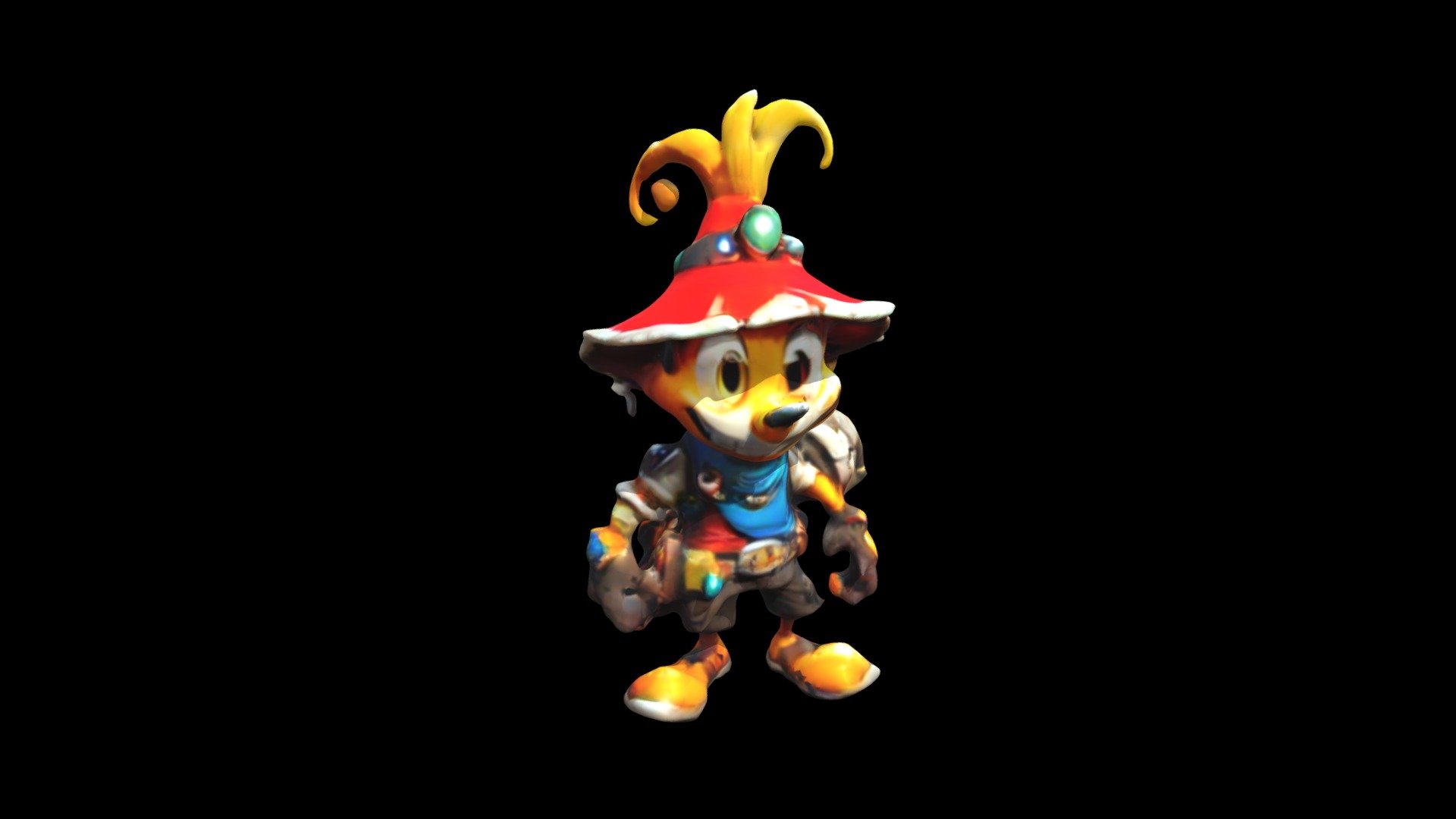"An illustrated anime-style character with orang - Download Free 3D ...