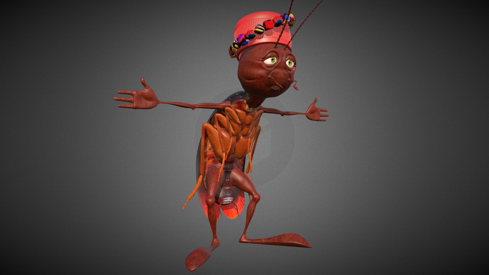 Funny Roach - 3D model by defoma (@neshanvfx) [8c1258e] - Sketchfab