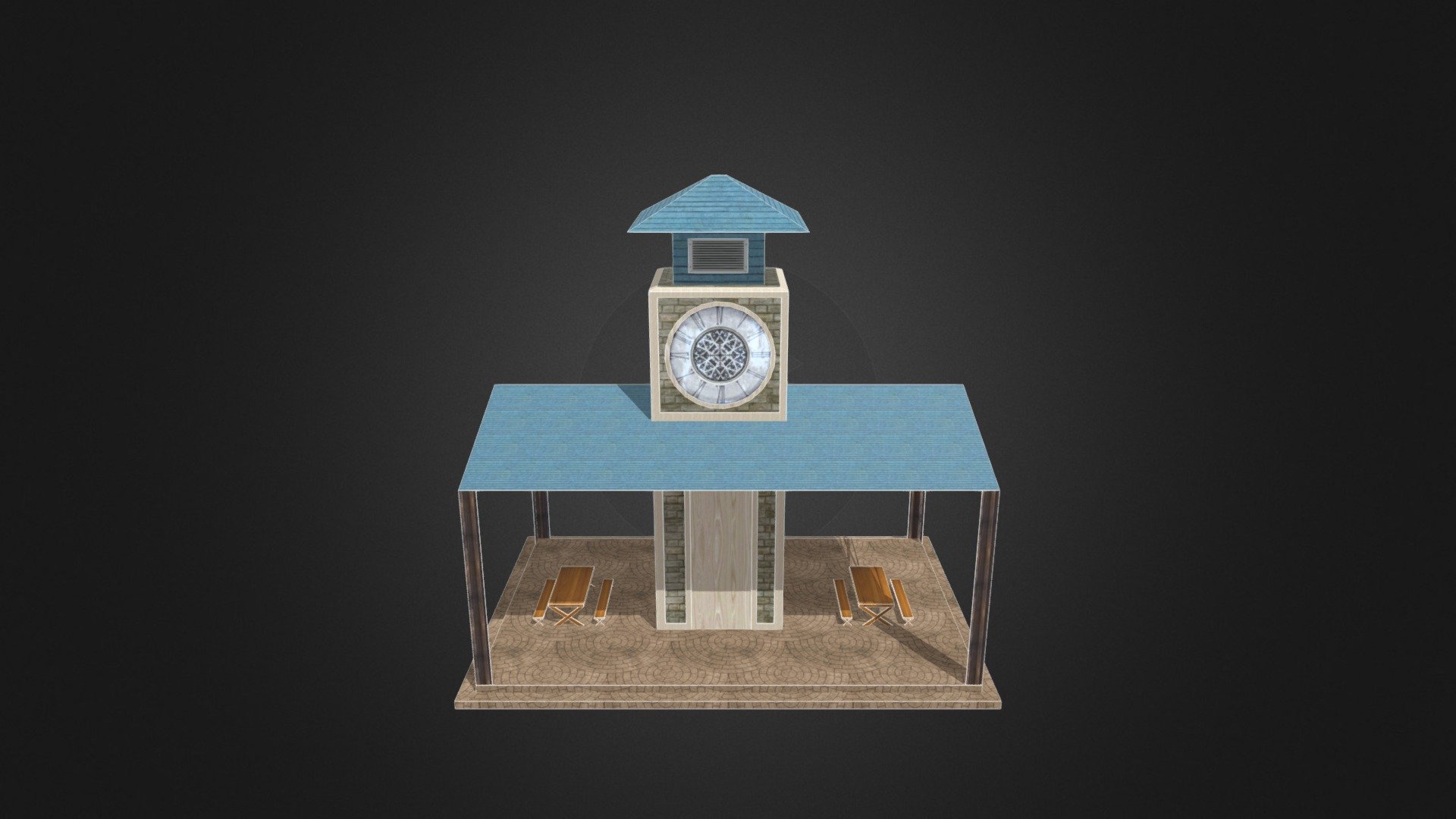 Picnic Pergola Clock Tower - Download Free 3D model by shirlanne ...