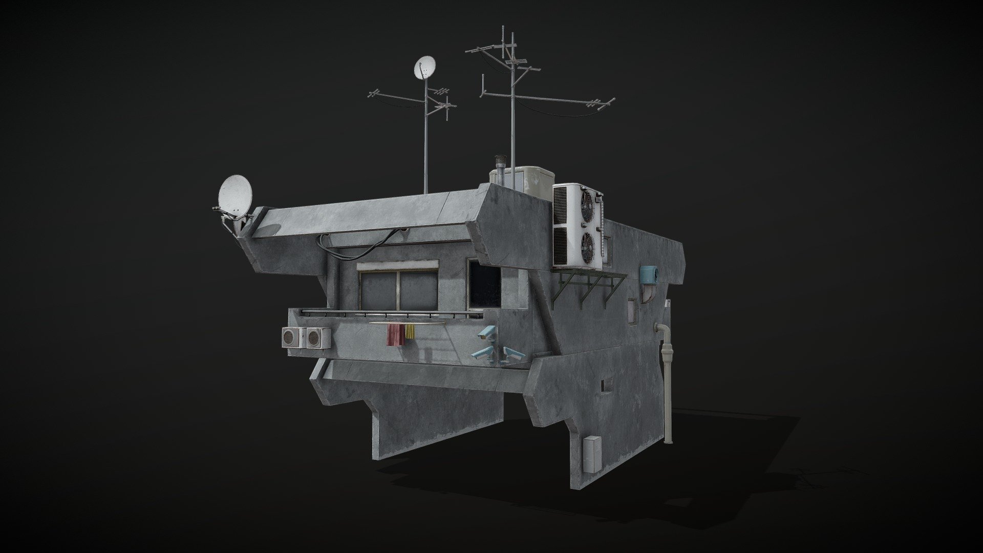 Dystopian Cyberpunk Building #6 - Buy Royalty Free 3D model by ...