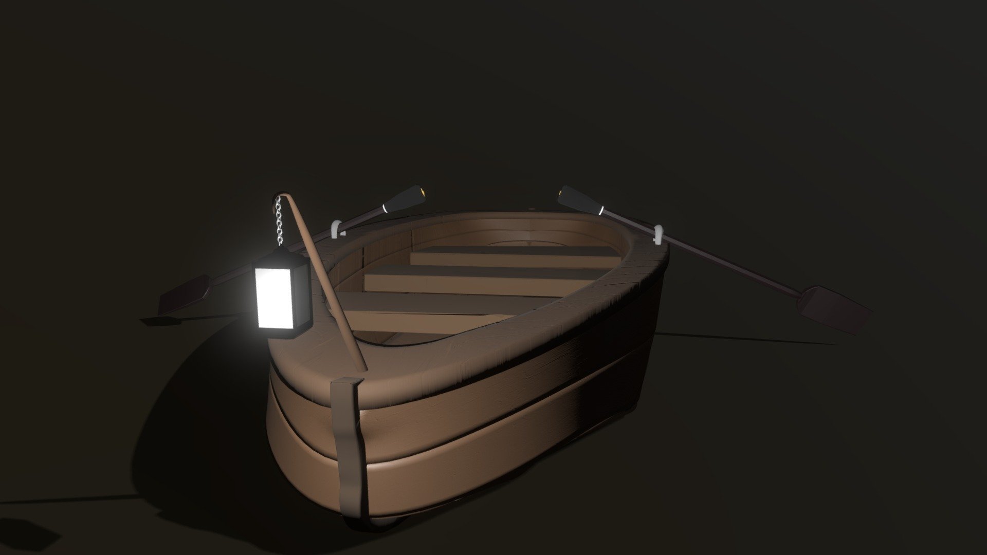 Row Boat with Lantern and Paddles - Download Free 3D model by Shady Tex ...