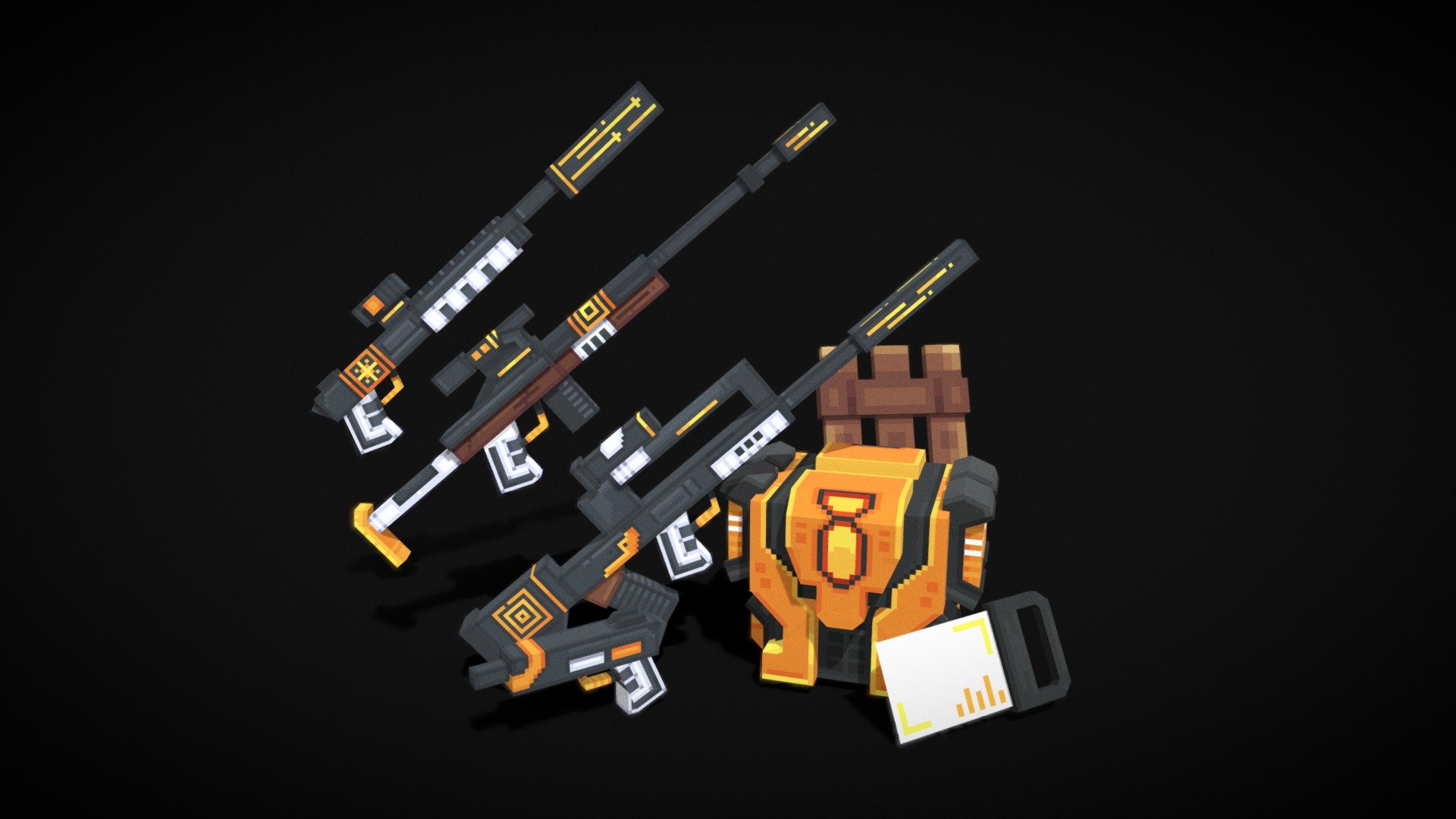 Desert guns pack Revive - 3D model by Starvision (@Thapnarong.Hemgo) [8c25694] - Sketchfab