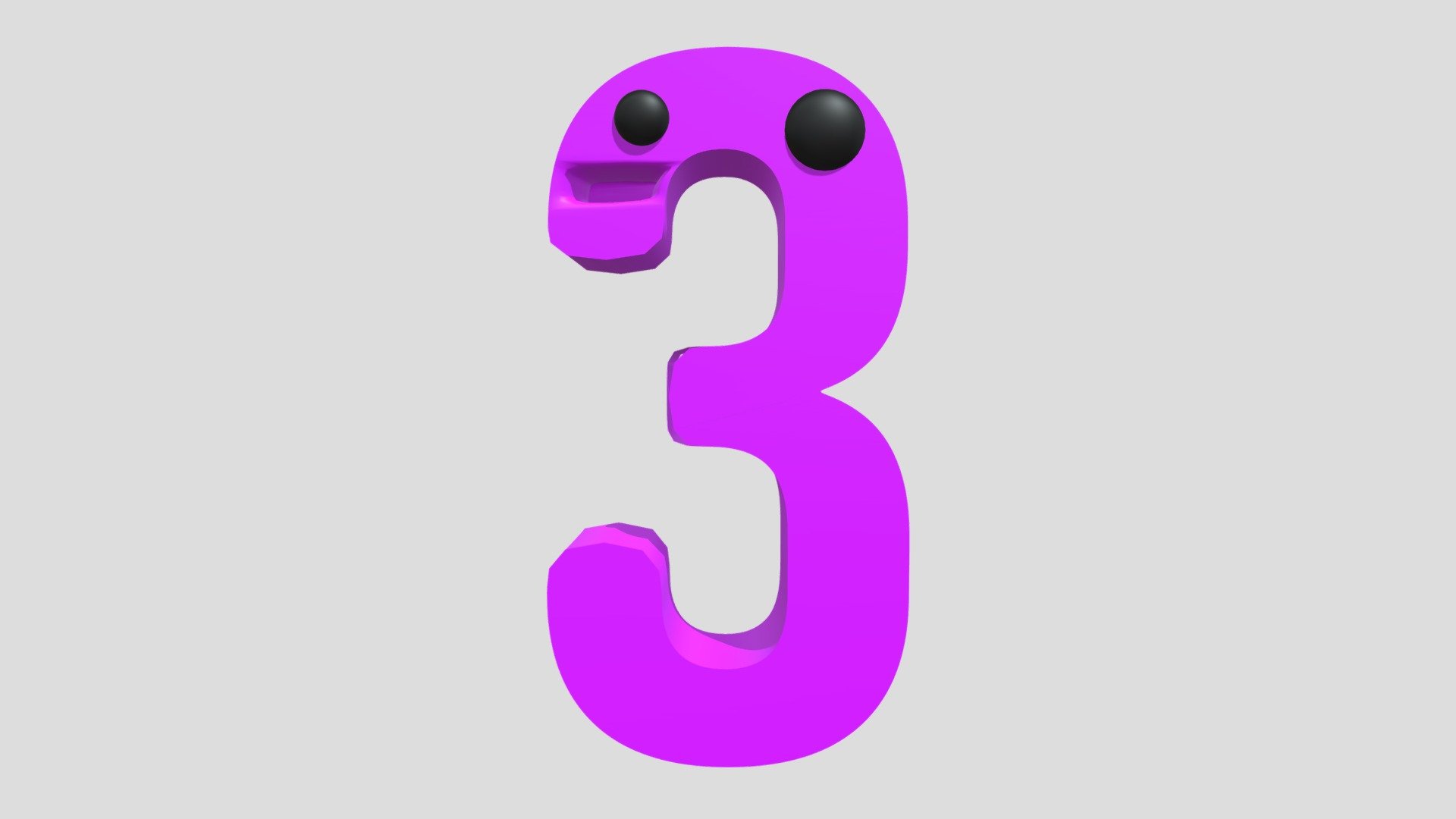 Number Three Character - Download Free 3D model by RFlames Productions ...