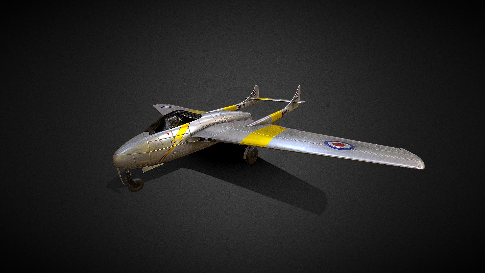 De Havilland Vampire DH-100 - 3D model by gunarsa [8c293b8] - Sketchfab