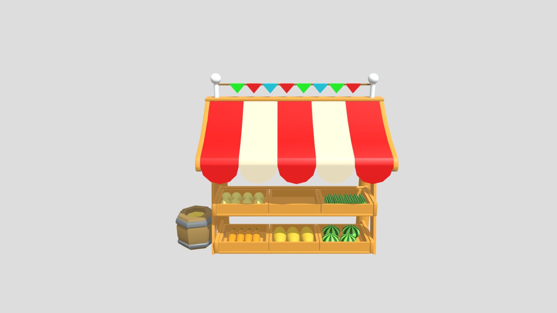Fruit Stall - 3D model by LinikerL [8c2d2c4] - Sketchfab