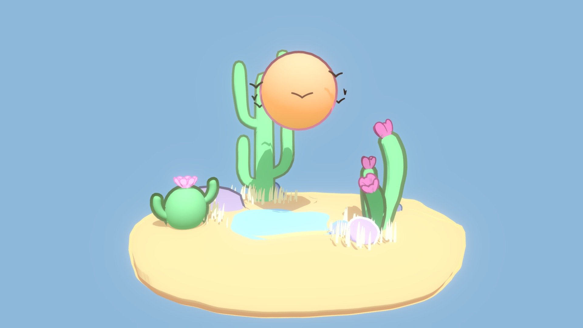 Bright Toony Desert - 3D model by XyreEryx [8c2da27] - Sketchfab