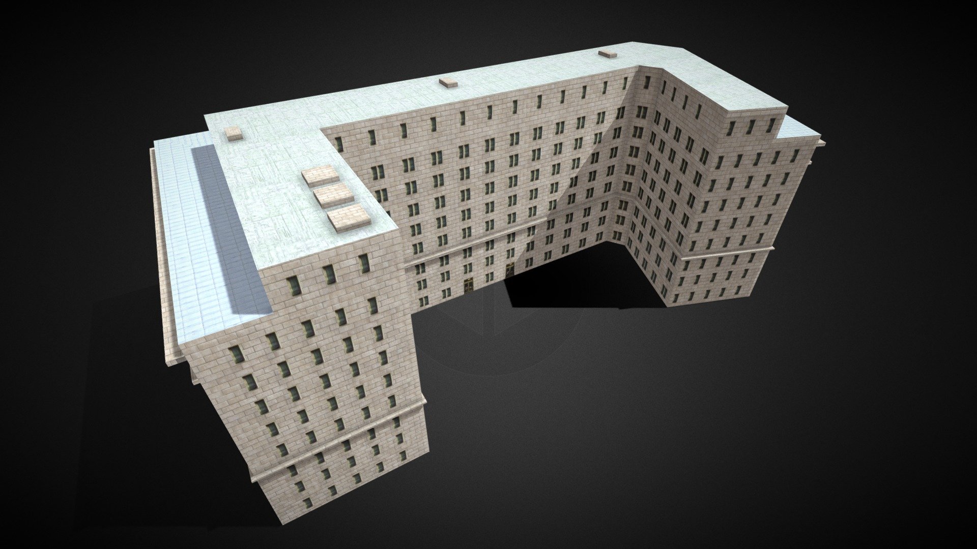 Federal Bureau Of Prisons Low Poly Game Ready - Download Free 3D model ...