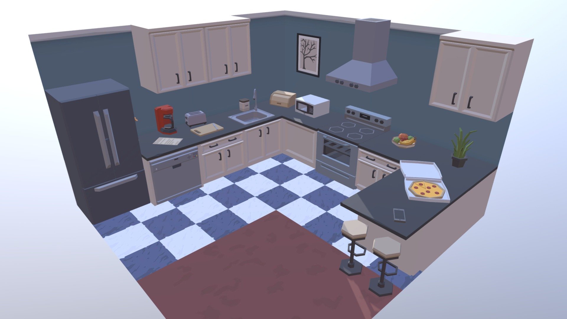 Kitchen with "=" 2 - 3D model by macevelly [8c30f4f] - Sketchfab