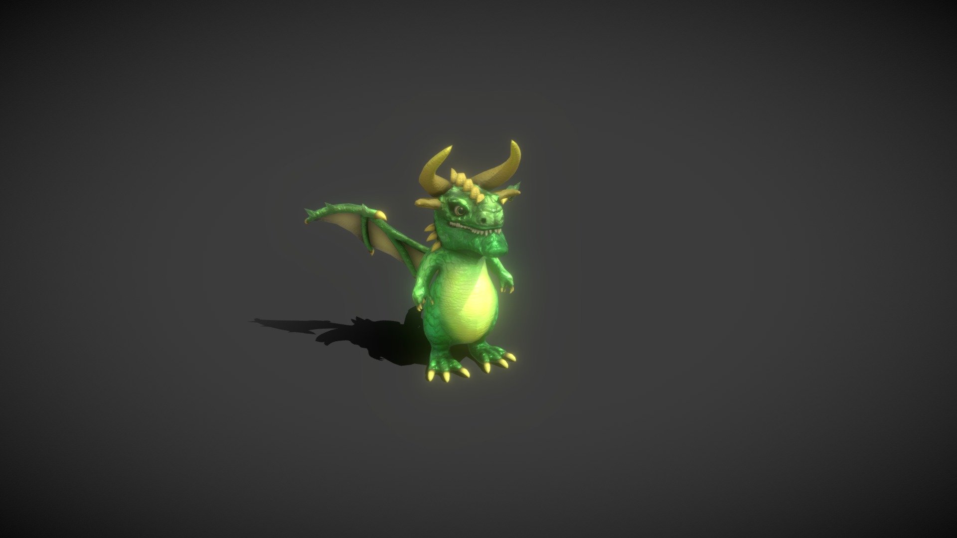 Cartoon Emerald Dragon Animated 3D Model - Buy Royalty Free 3D model by ...