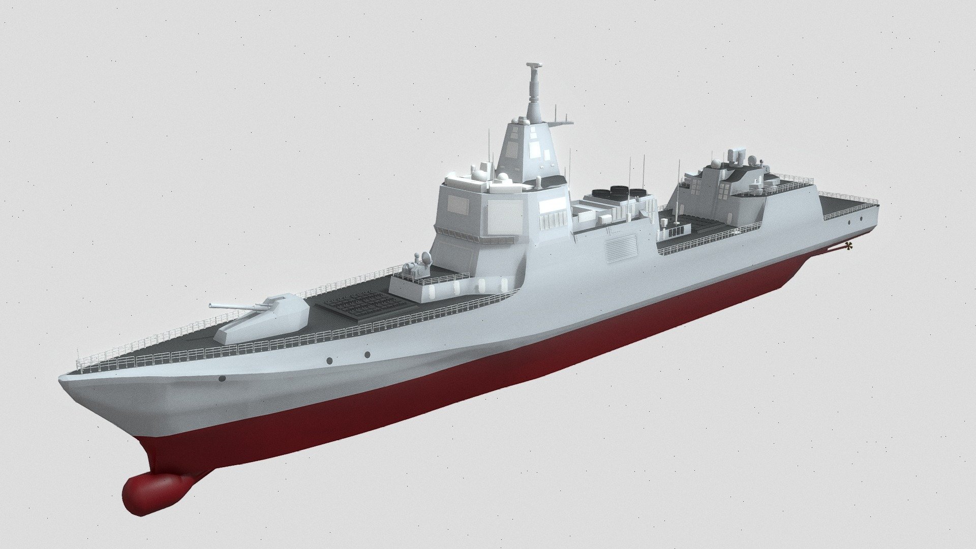 Near future destroyer concept - Download Free 3D model by andertan ...